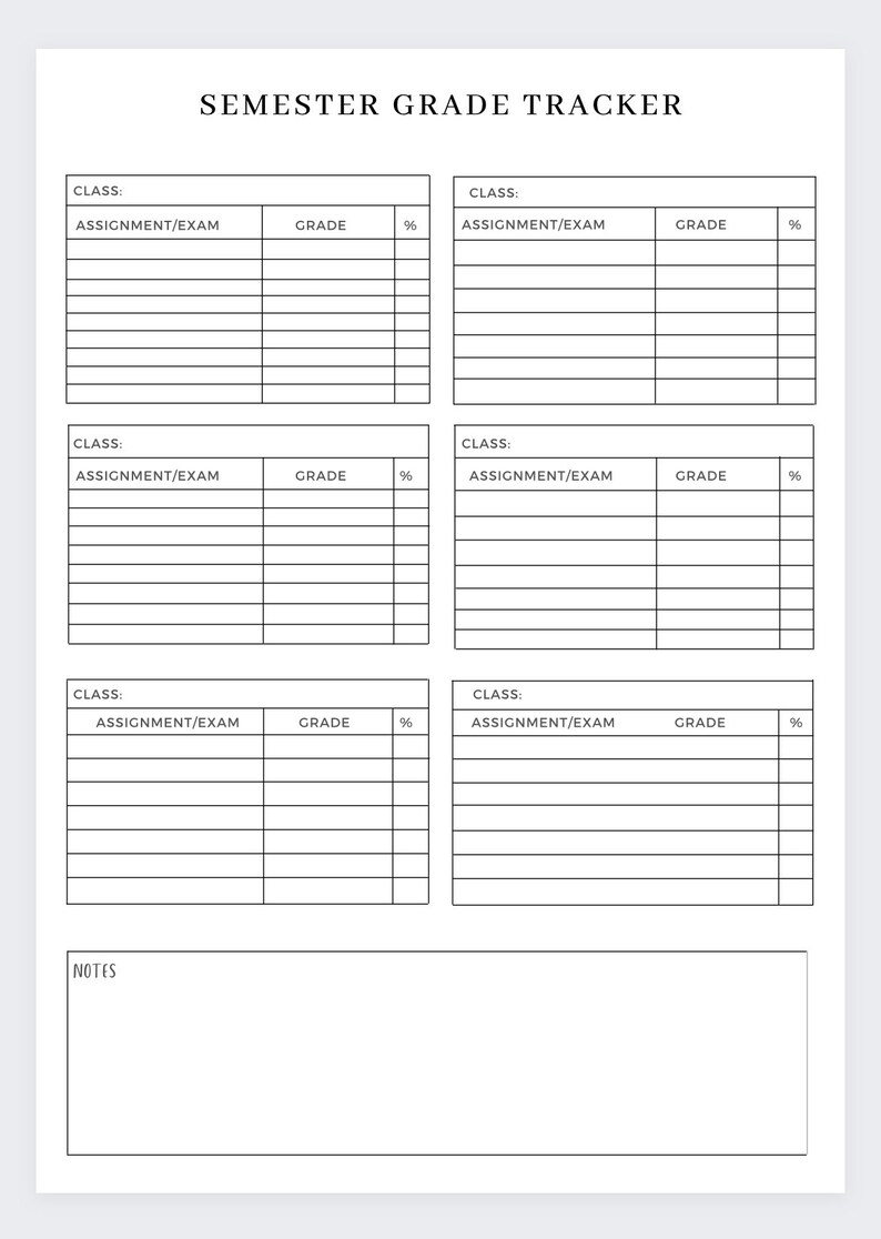 Grade Tracker, Assignment Planner, Assignment Tracker, Student Planner ...