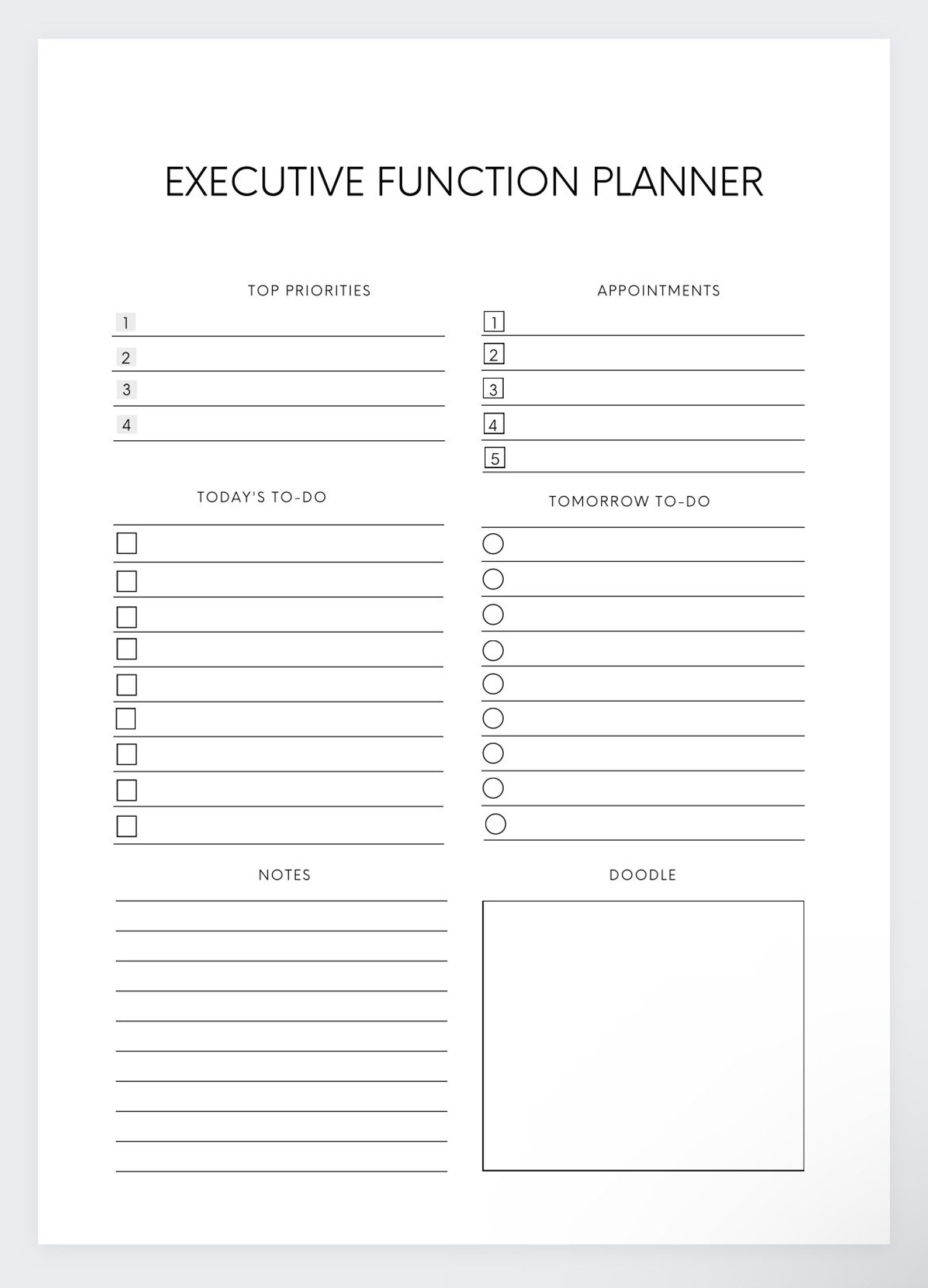 Executive Function Plannerbrain Dump Printablethought - Etsy Australia