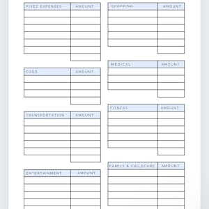 Blue Expense Tracker,financial Planner,baby Blue Planner,personal ...