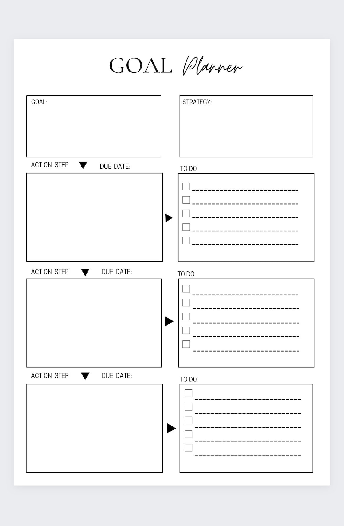 Goal Planner Template Organizer Pages Goal Tracker Goal - Etsy