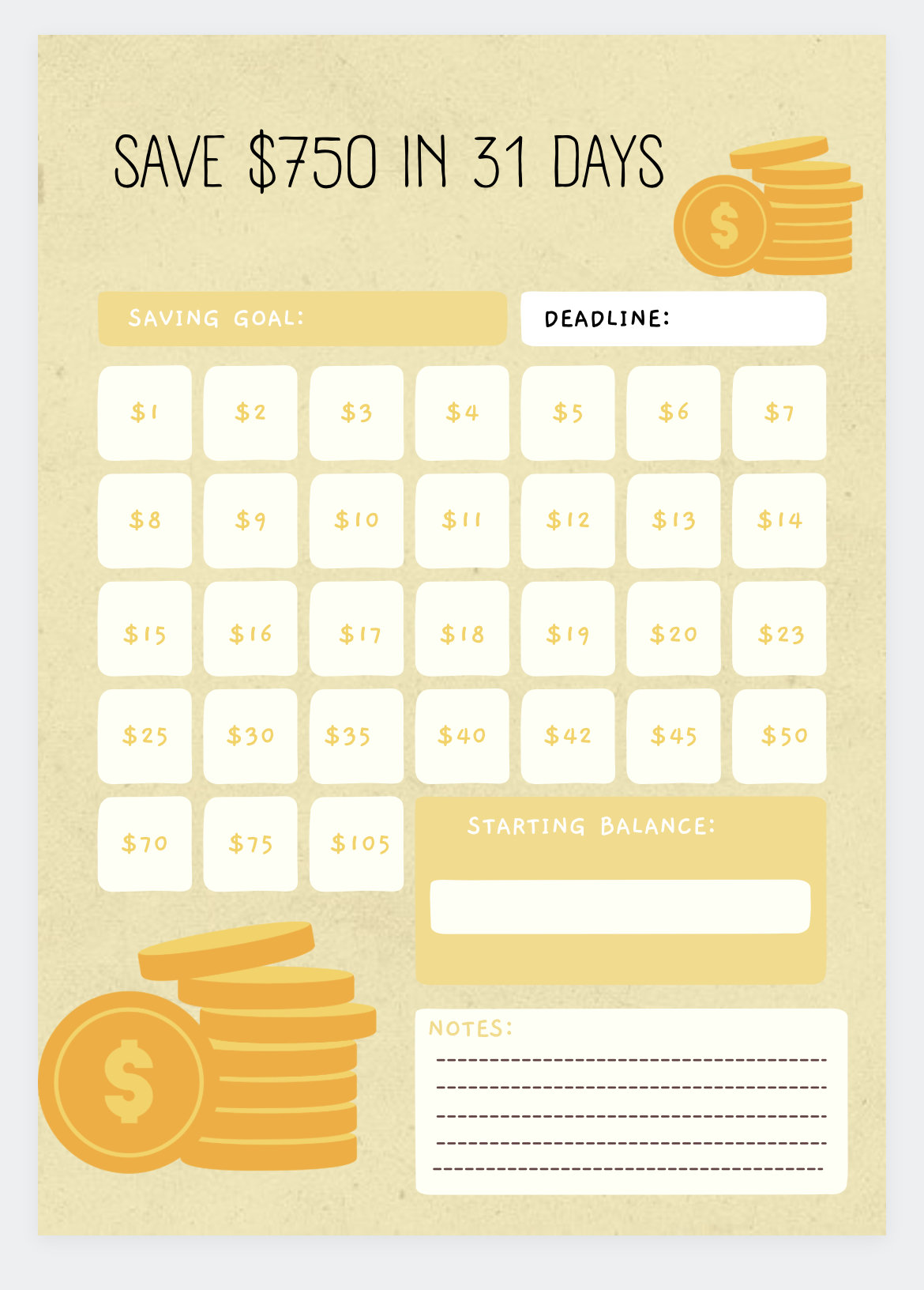 Save 750 in a Month, Money Challenge, Saving Challenge, Budget Planner ...