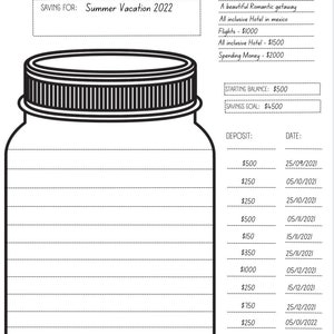 Savings Jar, Savings Planner, Savings Tracker, Savings Pot, Savings ...