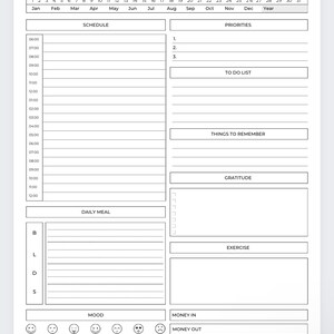 Monday to Friday Schedule,adult ADHD Planner,time Blocking,weekly ...