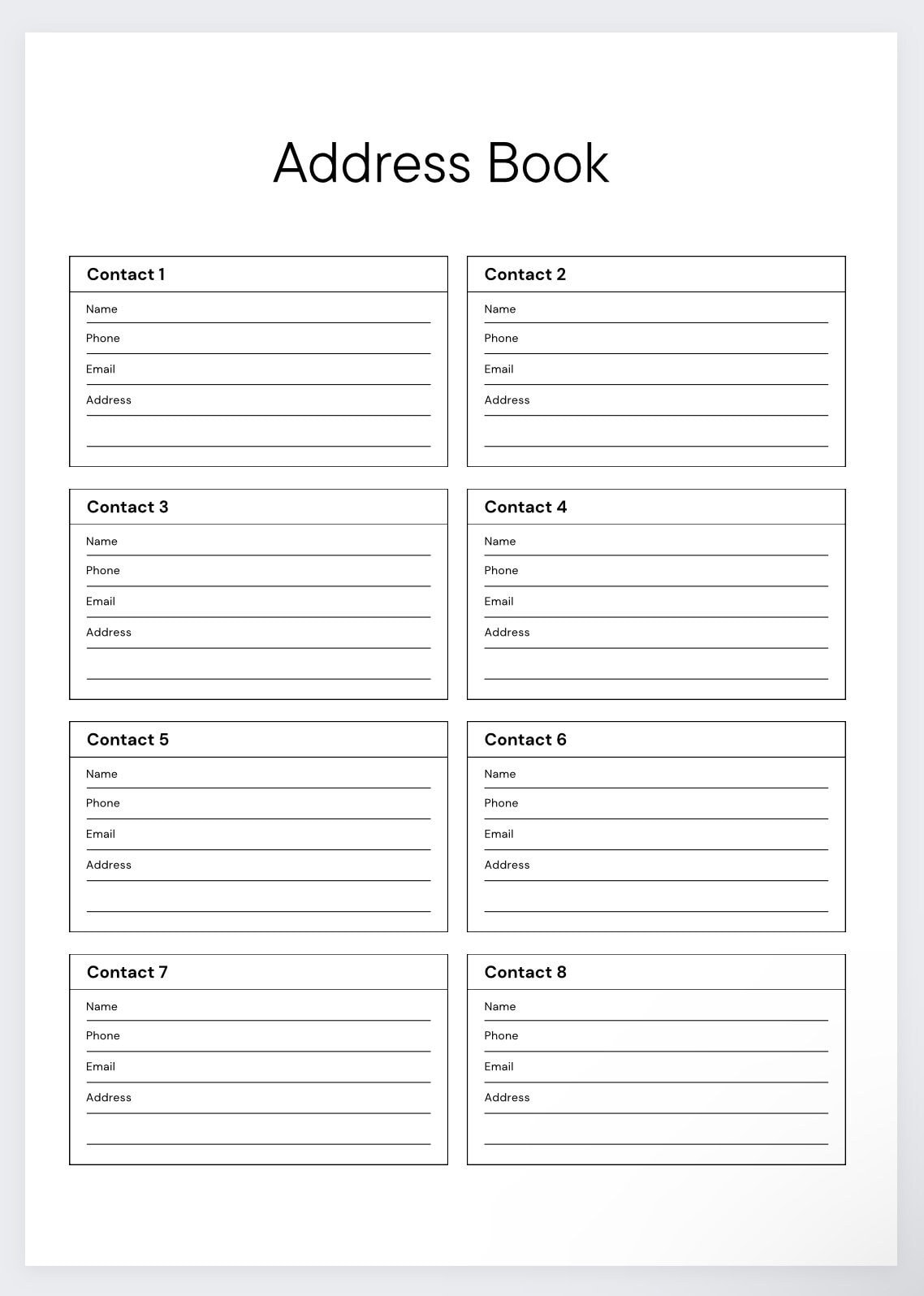 Address List,address Book,contacts List,contact Tracker,address ...
