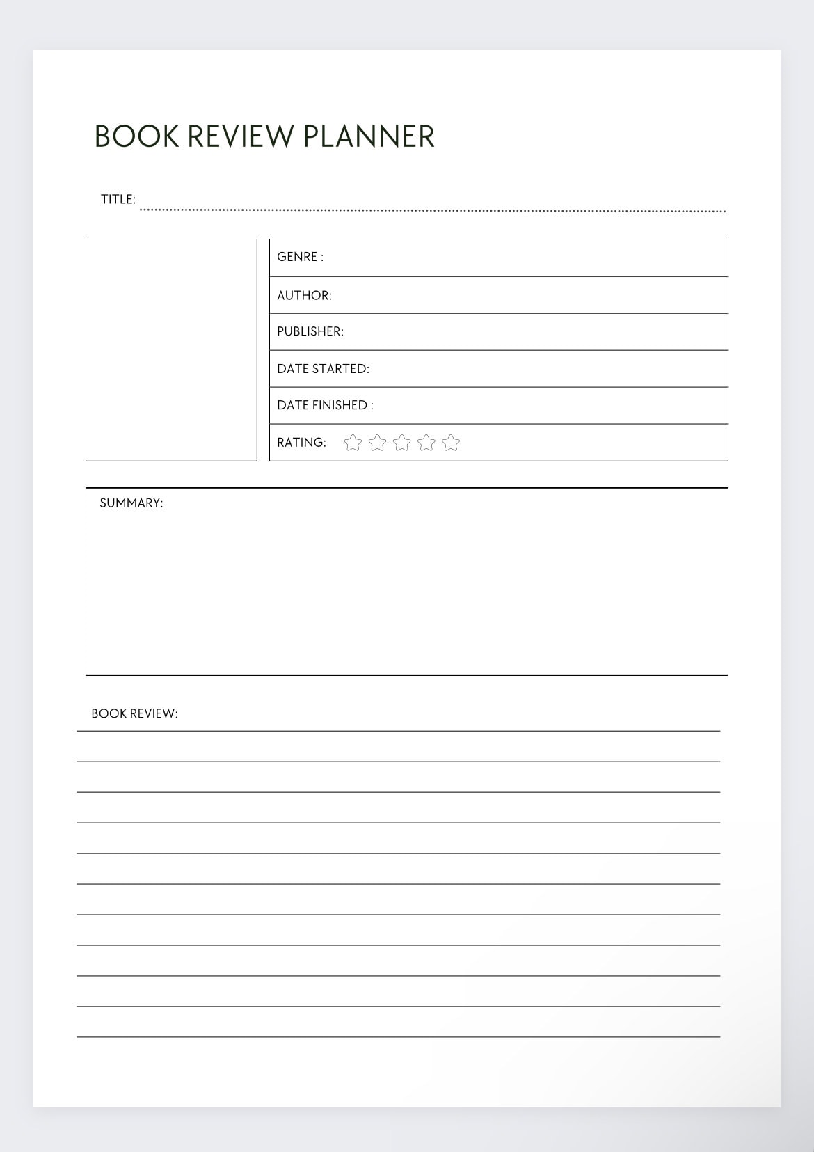 Reading Book Planner, Reading Tracker, Books to Read, Books I've Read ...