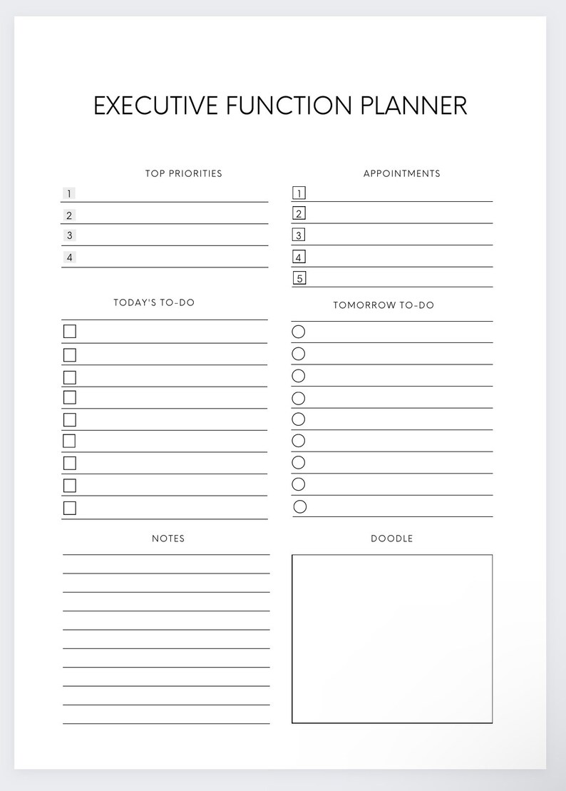 Executive Function Plannerbrain Dump Printablethought - Etsy Australia
