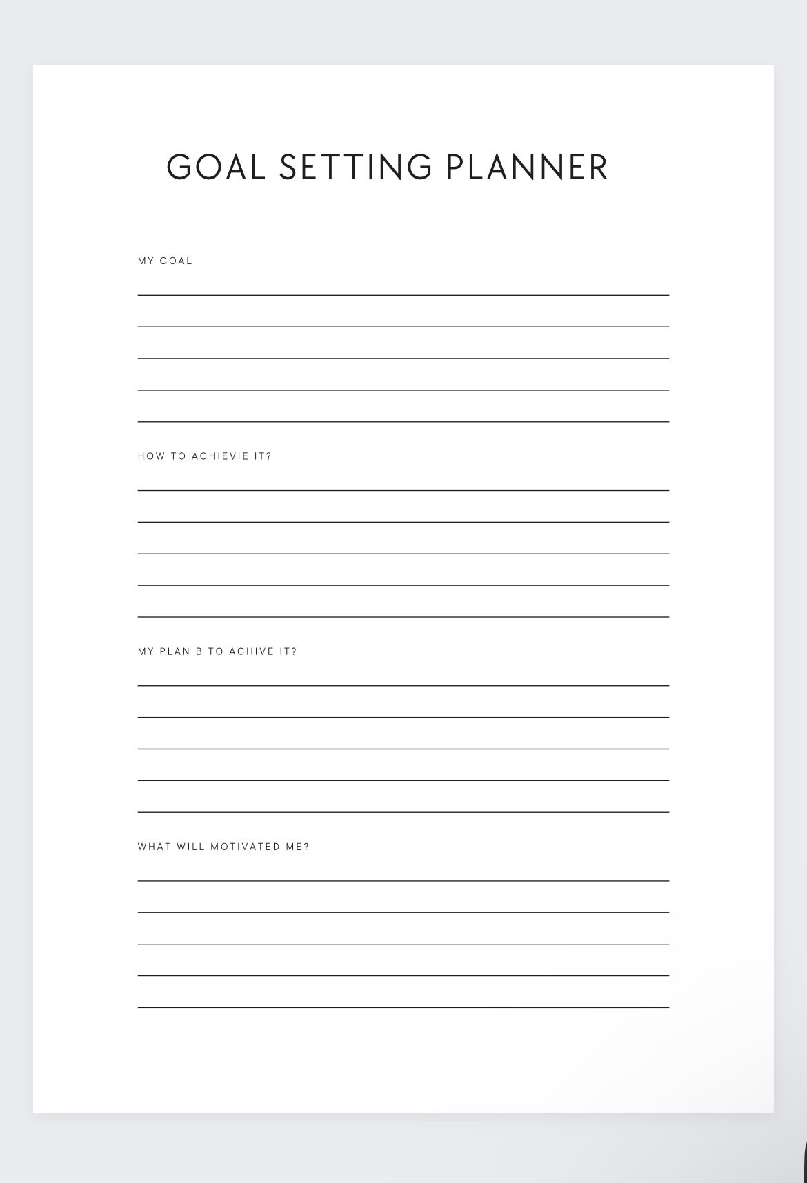 Goal Setting Planner,life Goals Planner,life Aspirations,goal Planning ...