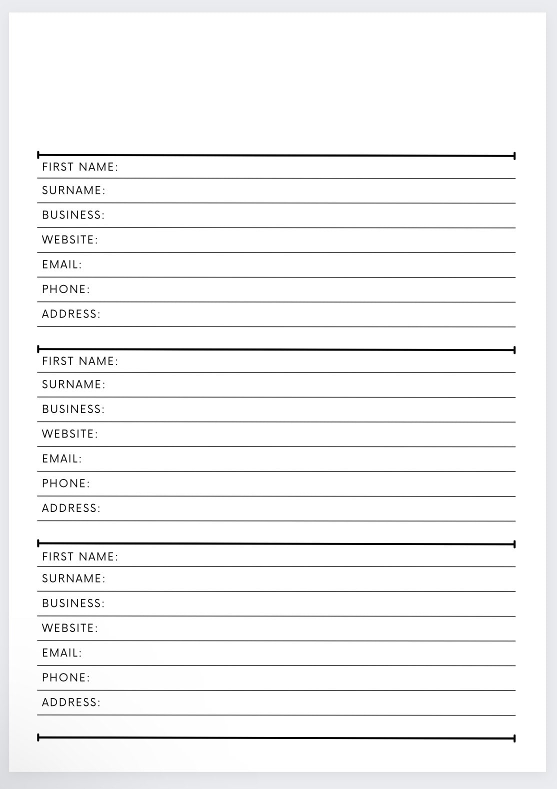 Contact List,address Log,contact Information List,contact List Planner ...