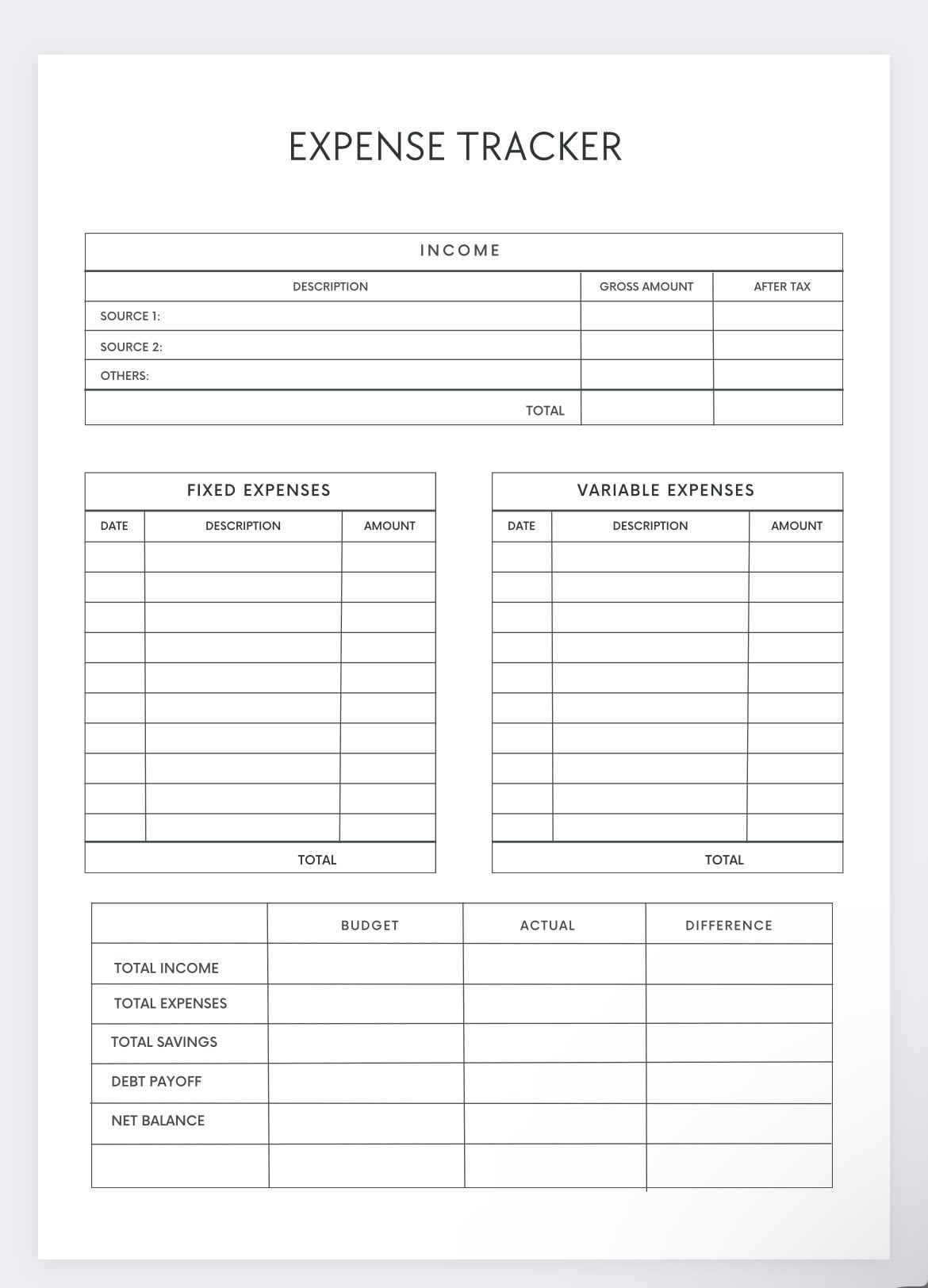 Expense Tracker Template,budget Planner,financial Organizer,personal ...