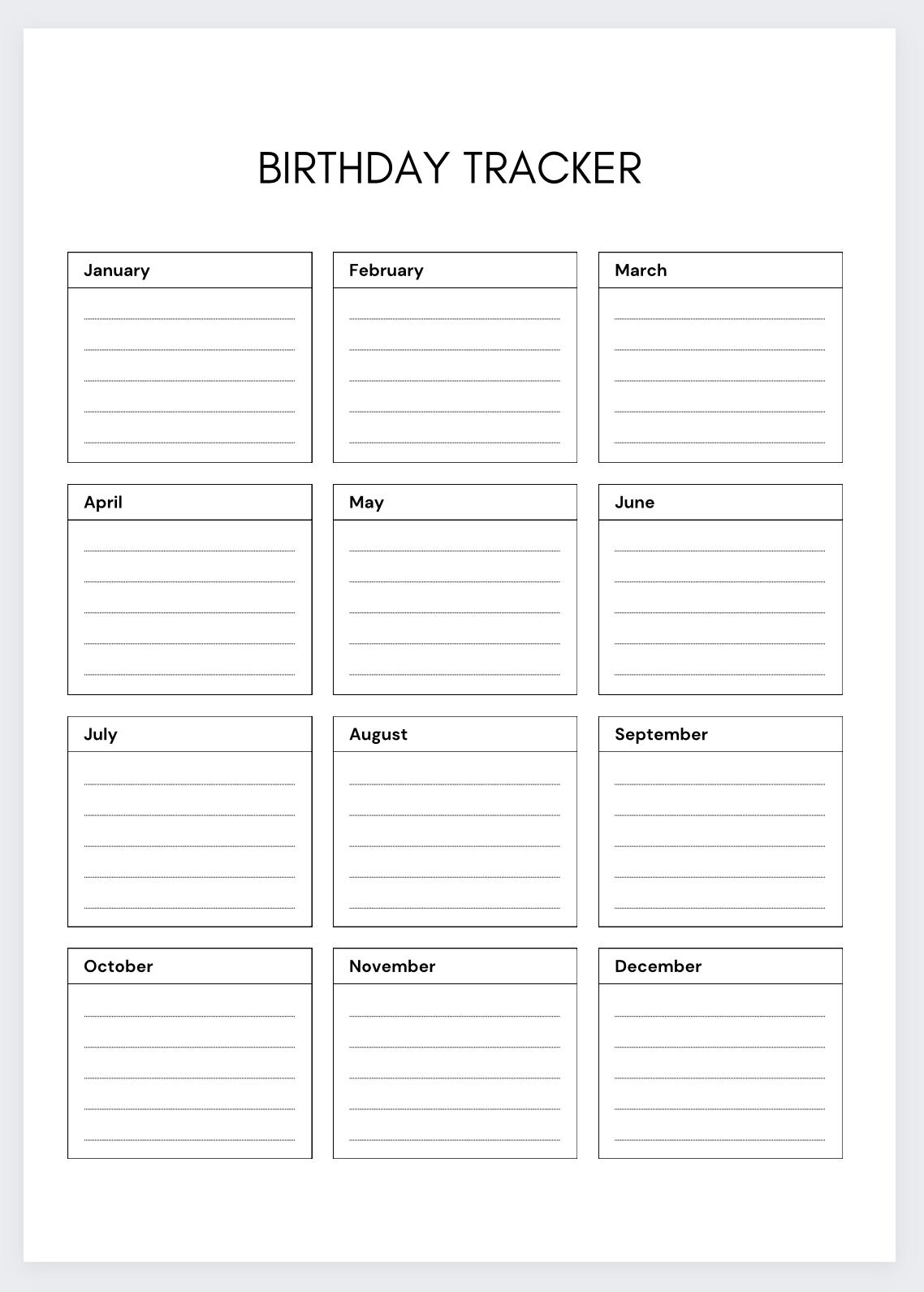 Printable Birthday Tracker Pretty Free Printable Birthday Calendar