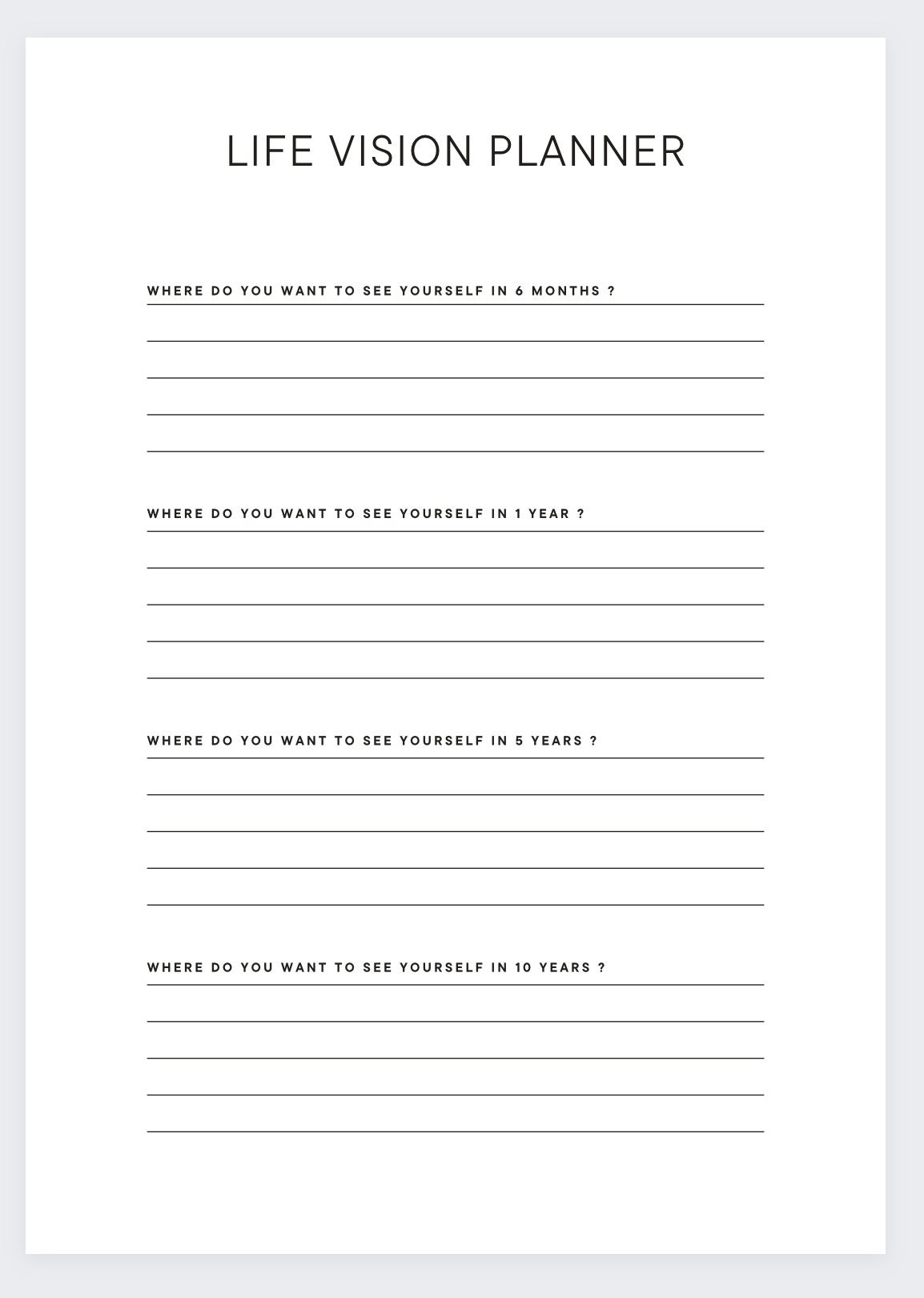 Life Vision Planner, My Future Life, Dream Life, Goal Planner ...