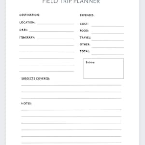 Field Trip Planneradventure Planning, Itinerary Organizer, Educational ...