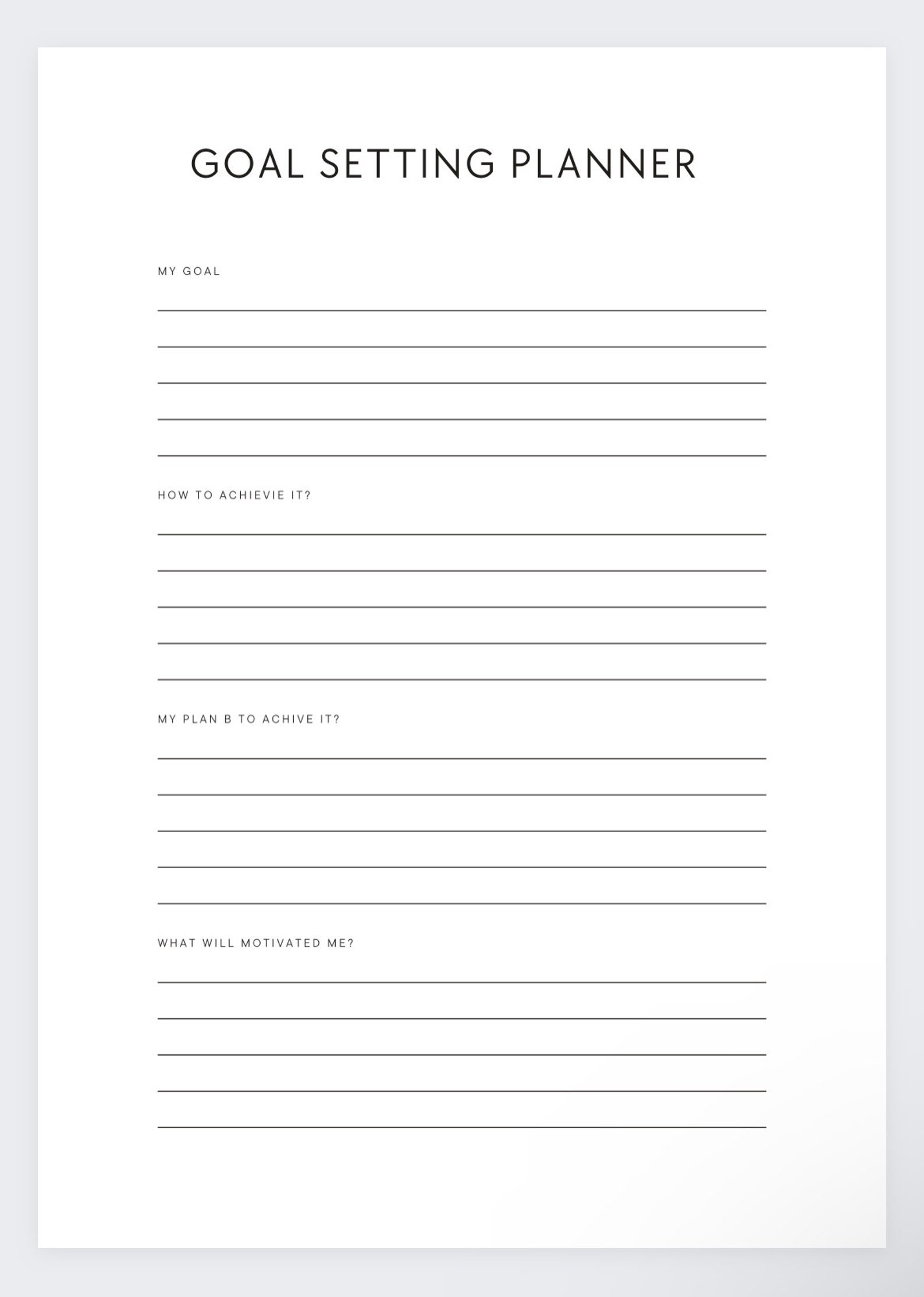 Goal Setting Planner,life Goals Planner,life Aspirations,goal Planning ...