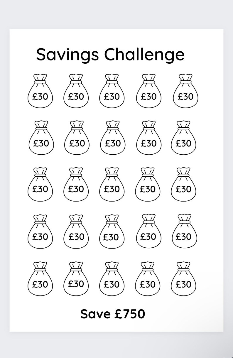 30 Pound Challengesavings Challengemoney Savingspound - Etsy 30 Pound Challengesavings Challengemoney Savingspound - Etsy