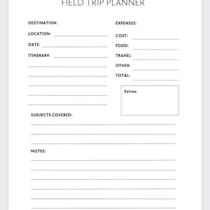 Field Trip Planneradventure Planning, Itinerary Organizer, Educational ...