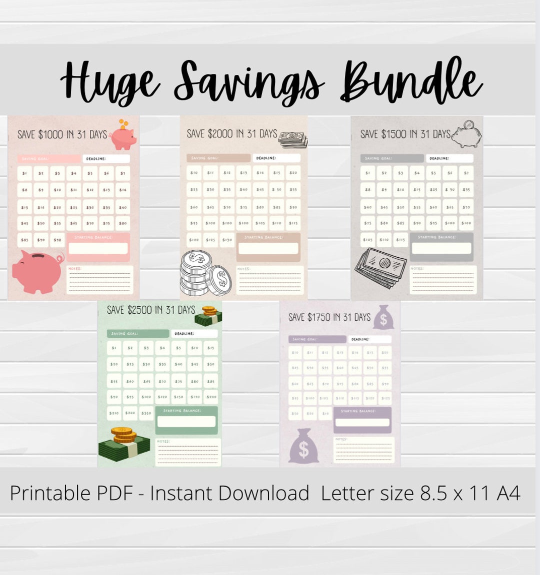 Huge Money Savings Challenge,saving Bundle,saving Fund,saving Money ...