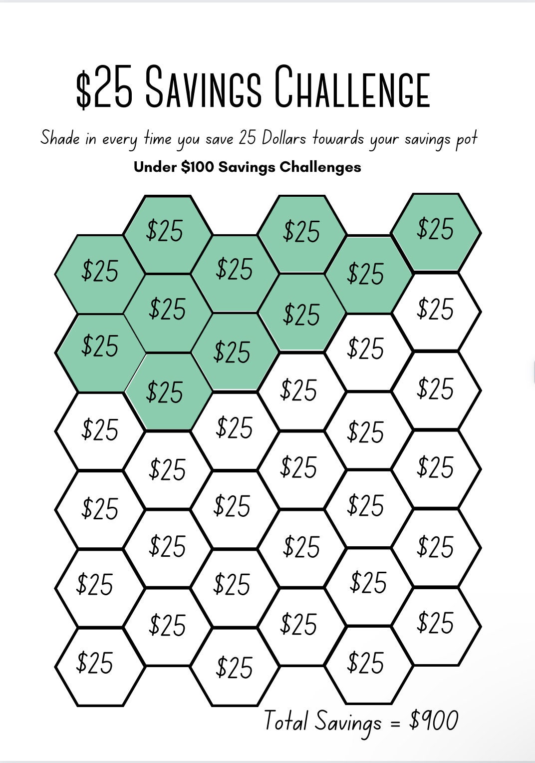 25 Dollar Saving Challenge,savings Box, Savings Binder, Savings Tracker ...