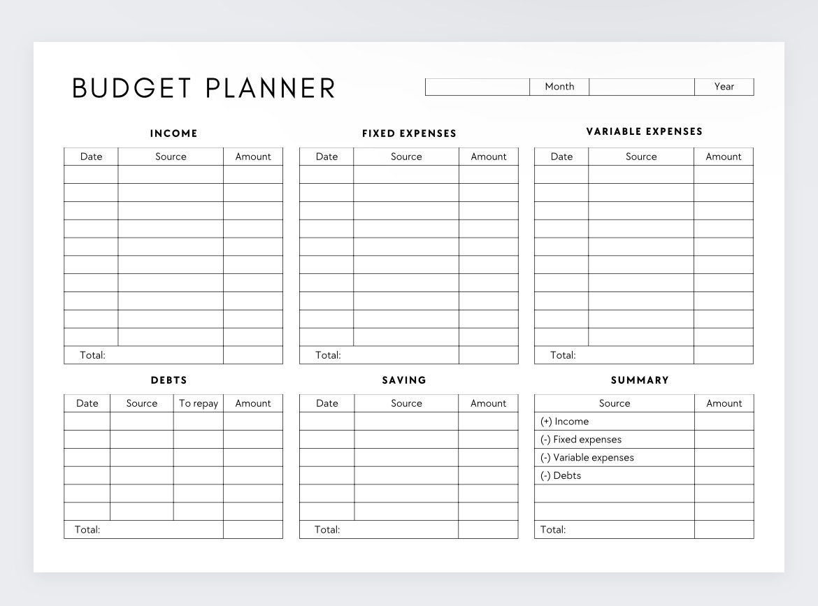 Landscape Budget Planner,financial Planning,paycheck Budget,finance ...