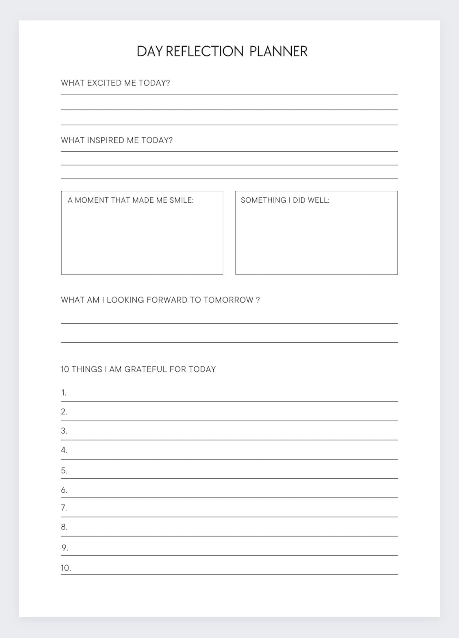 Day Reflection Planner,self-discovery Planner,reflective Journal ...