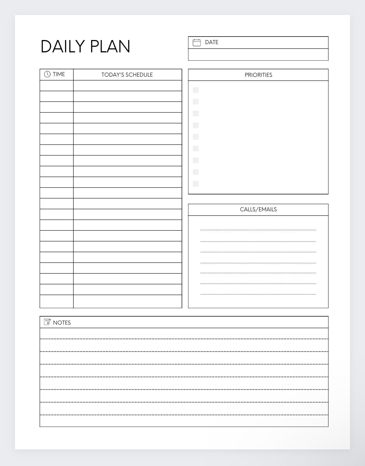 Daily Plandaily Organizerdaily Planneroffice Organizerwork - Etsy