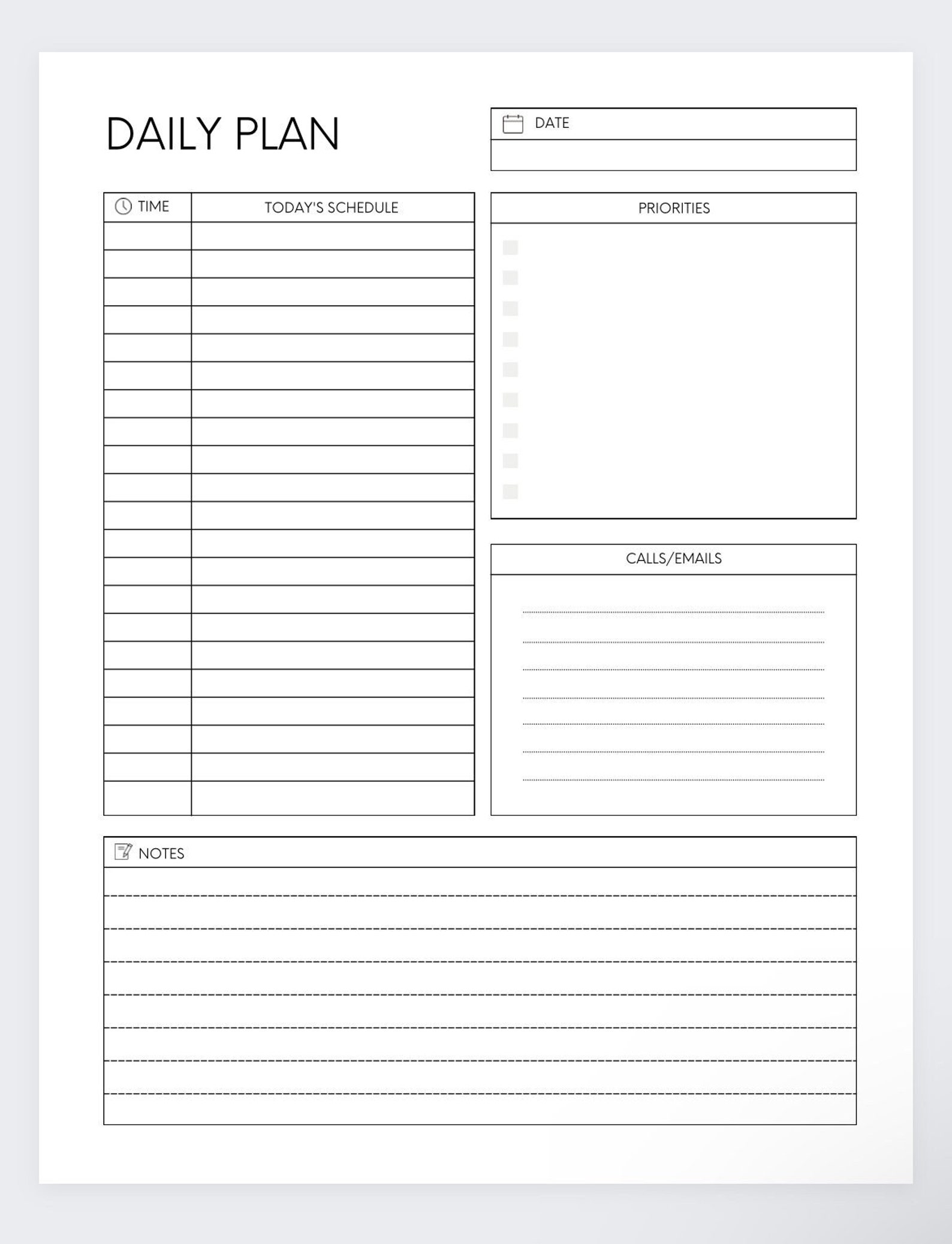 Daily Plan,daily Organizer,daily Planner,office Organizer,work Planner ...