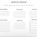 Monthly Review Planner,monthly Planner,goal Tracker,progress Tracker ...