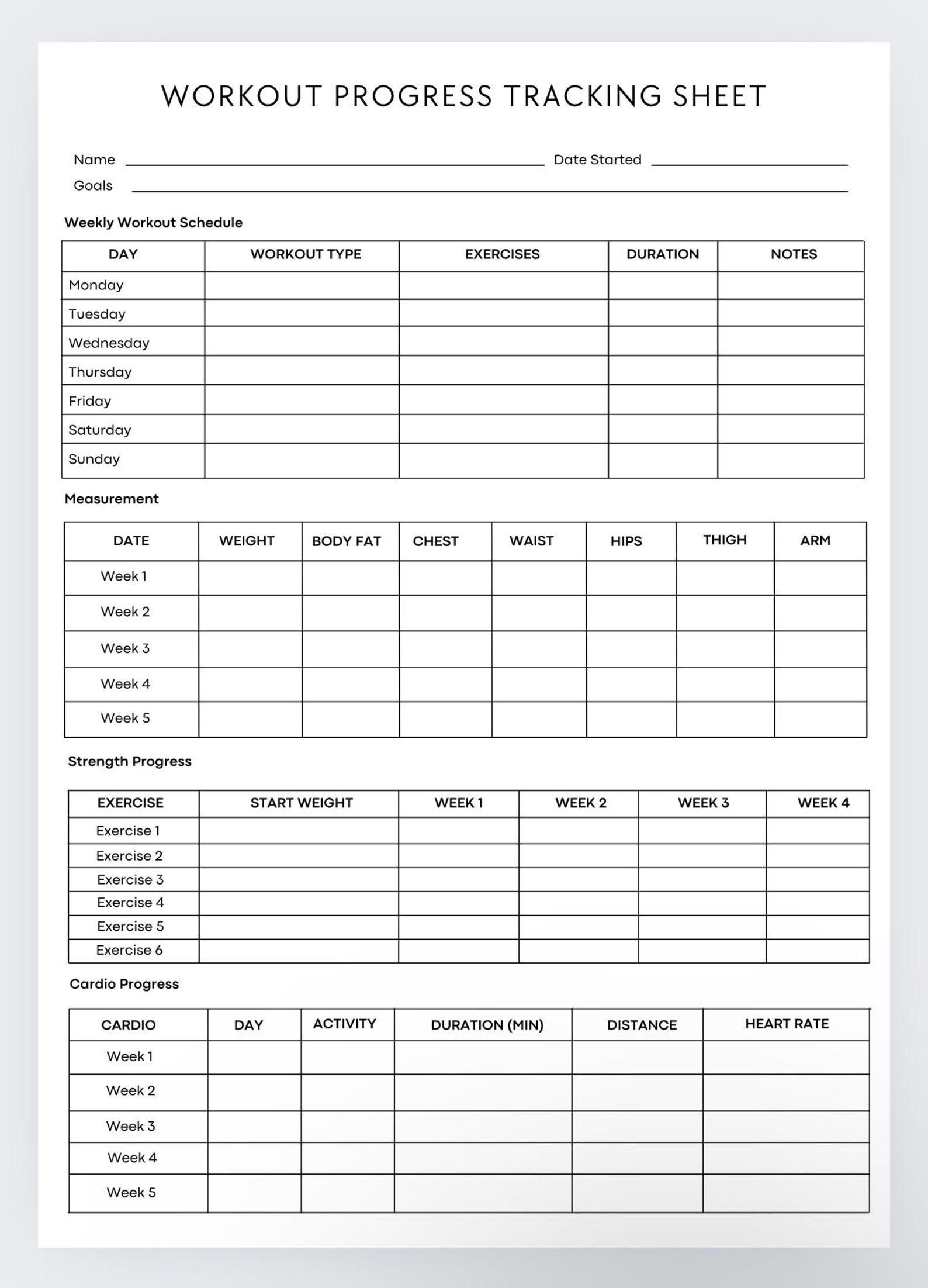 Fitness Tracker,exercise Planner,workout Journal,fitness Planner ...