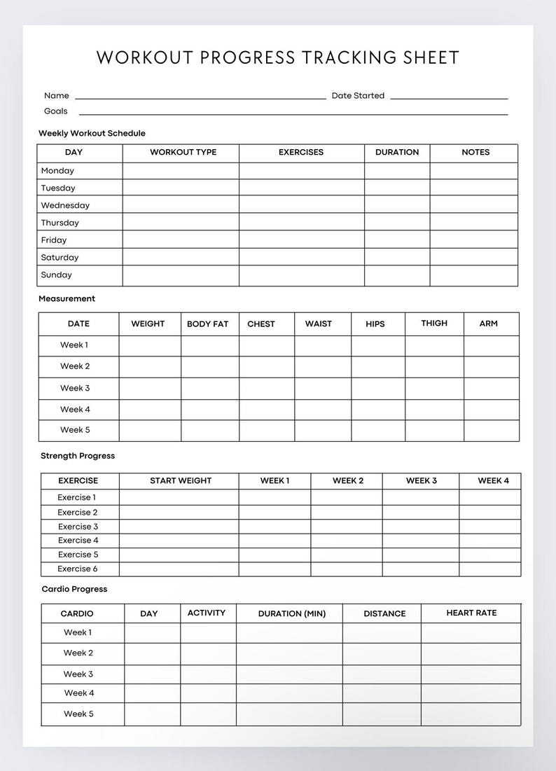 Fitness Tracker,exercise Planner,workout Journal,fitness Planner ...