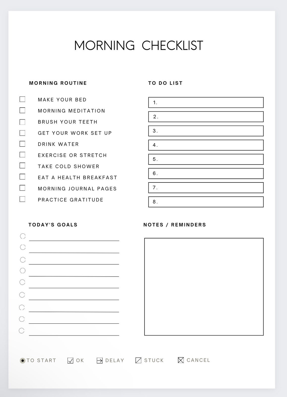 Morning Checklistmorning Routinedaily Checklistday at a - Etsy