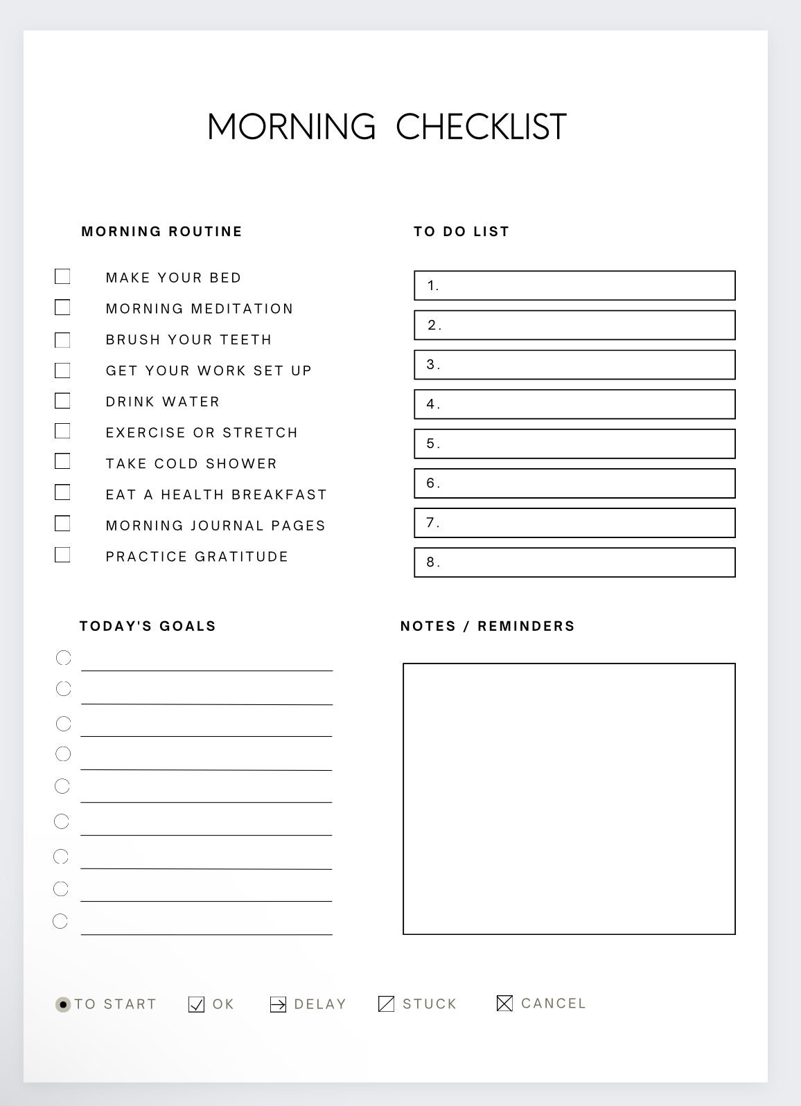 Morning Checklistmorning Routinedaily Checklistday at a - Etsy