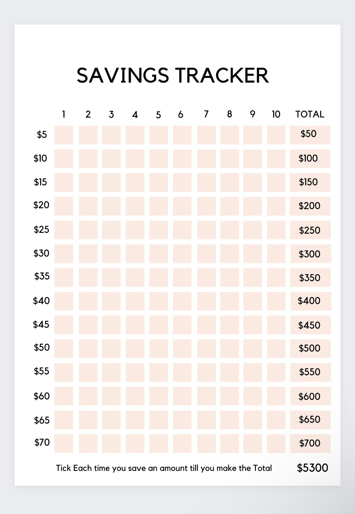 Saving Grid,savings Challenge,savings Chart,save 5000,savings Log ...
