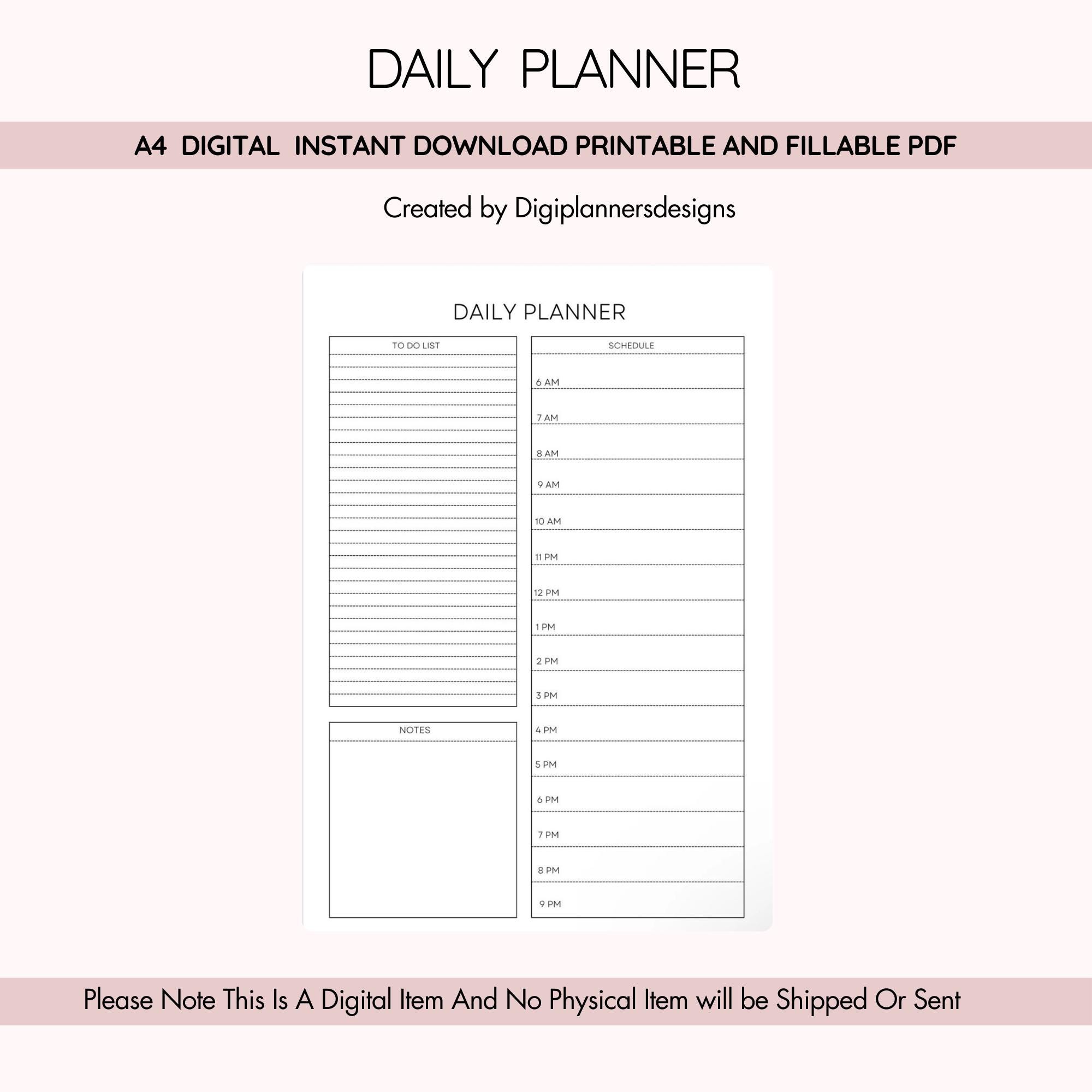 Daily Planner,hourly Planner,desk Planner,daily Routine,daily Planner ...