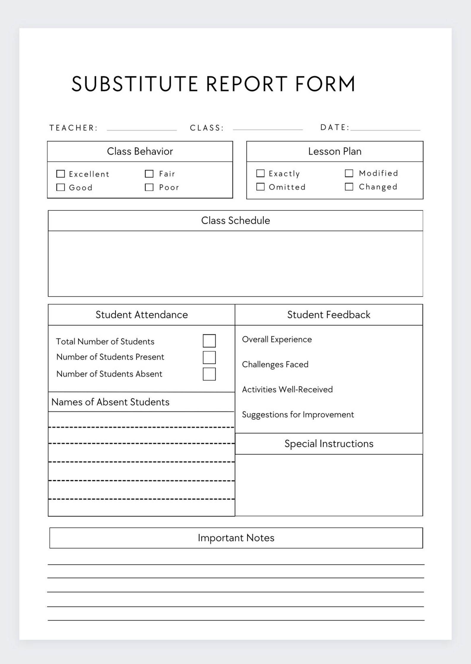 Substitute Teacher Review,substitute Teacher,lesson Review,classroom ...