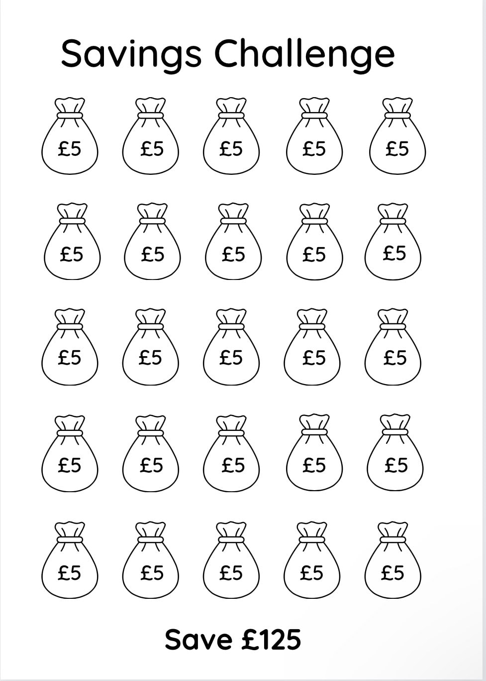 5 Pound Challengesavings Challengemoney Savingspound - Etsy
