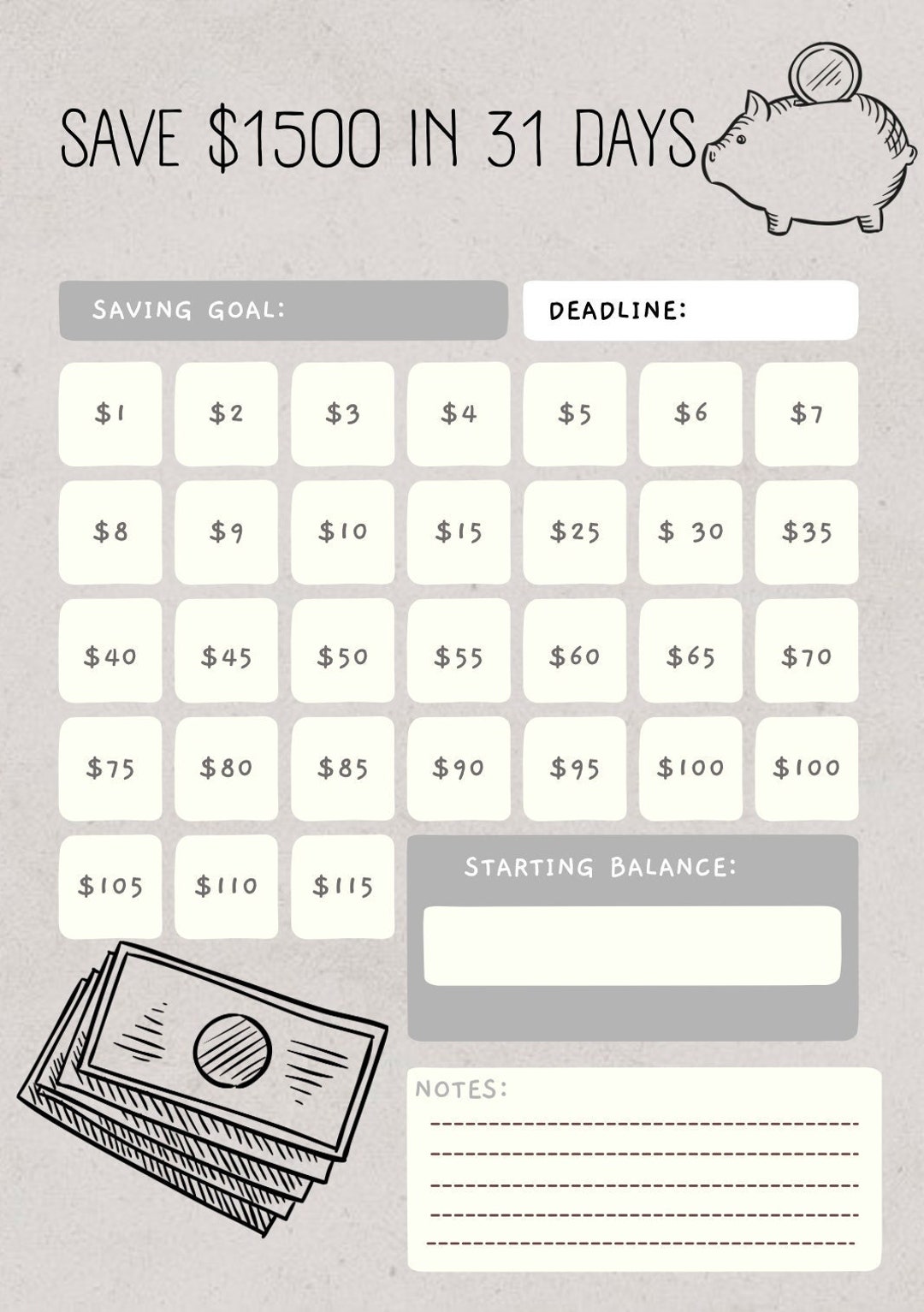 Save 1500 in a Month,money Challenge, 1500 Savings Challenge,saving ... Save 1500 in a Month,money Challenge, 1500 Savings Challenge,saving ...
