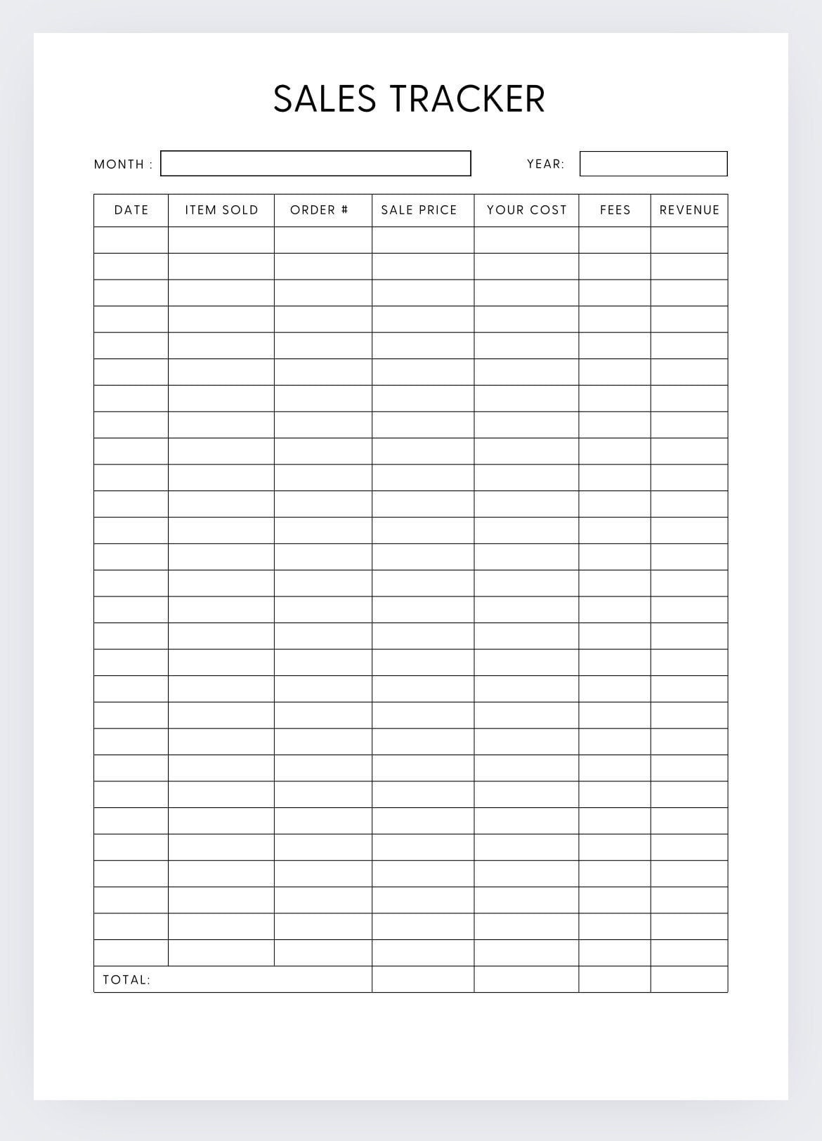 Sales Tracker, Sales Organizer,sales Tracking,sales Log,sales Planner ...