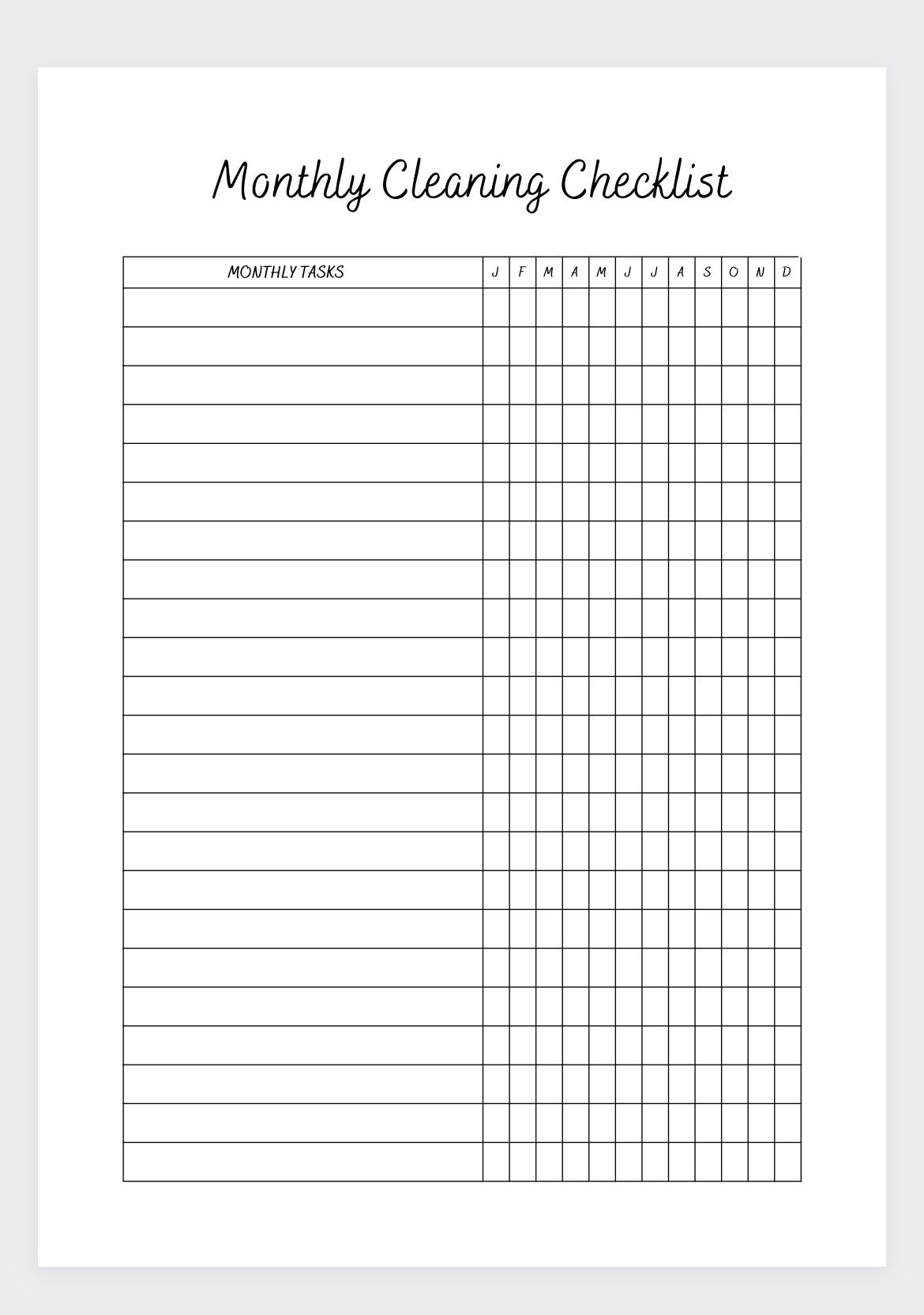 Monthly Cleaning Checklist,cleaning,housekeeping Cleaning List,house ...