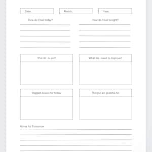 Daily Reflection Planner,reflection Planner,daily Gratitude Planner ...