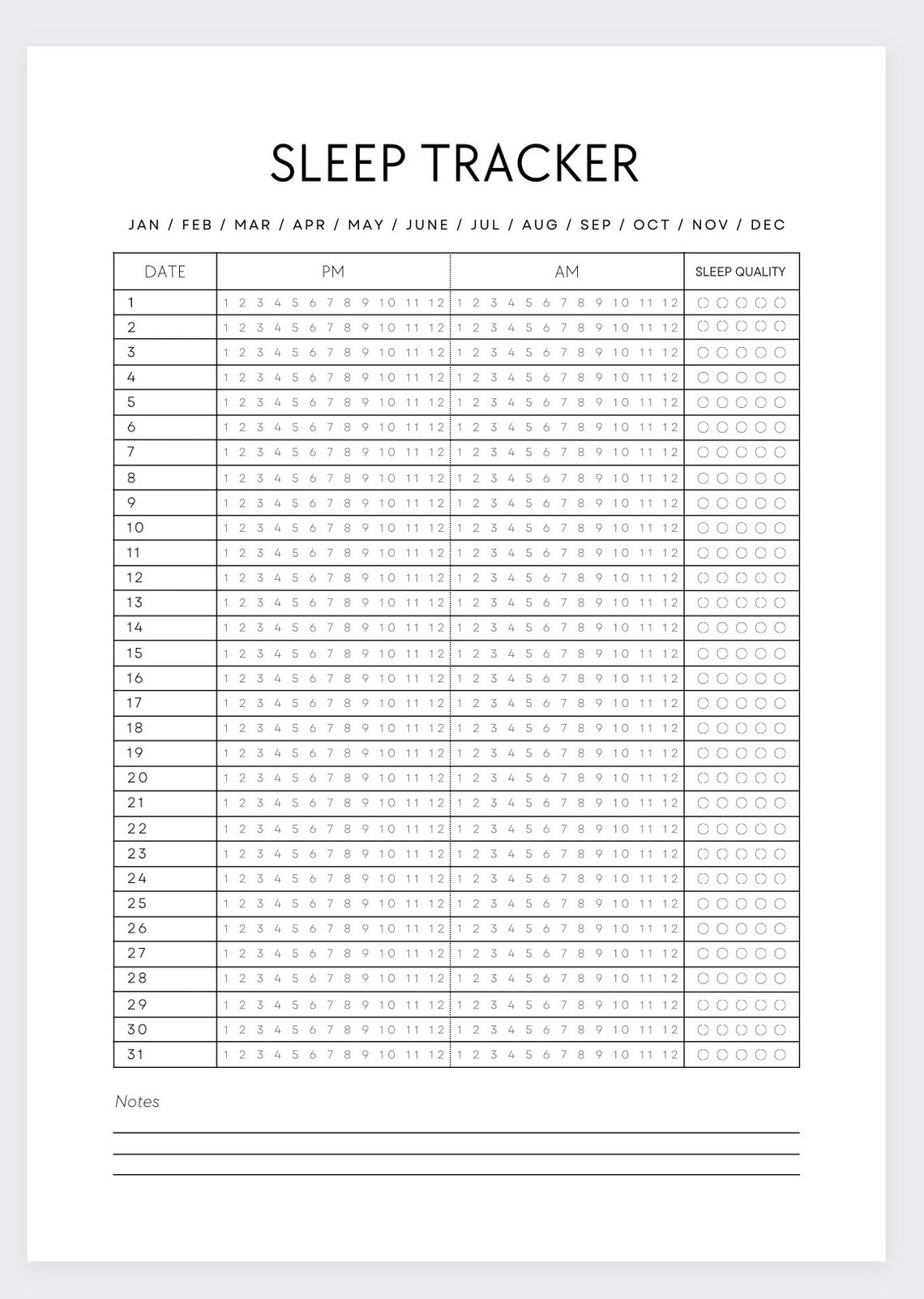 Sleep Trackersleep Organizersleep Planningsleep - Etsy