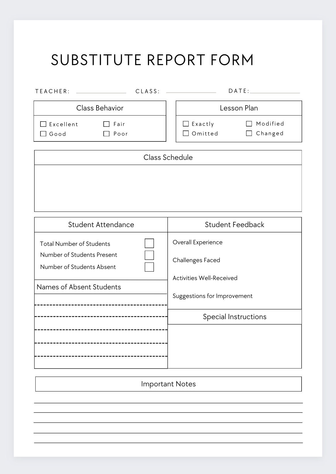 Substitute Teacher Review,substitute Teacher,lesson Review,classroom ...