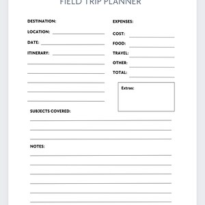Field Trip Planneradventure Planning, Itinerary Organizer, Educational ...