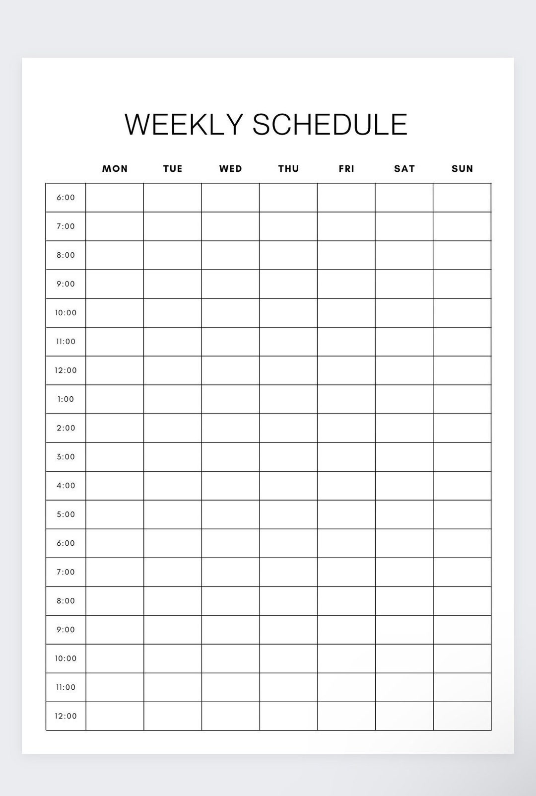 Weekly Timetable,time Blocking, Weekly Schedule,hourly Planner ...