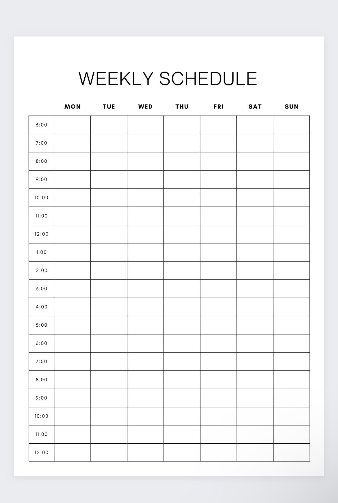 Weekly Timetable,time Blocking, Weekly Schedule,hourly Planner ...