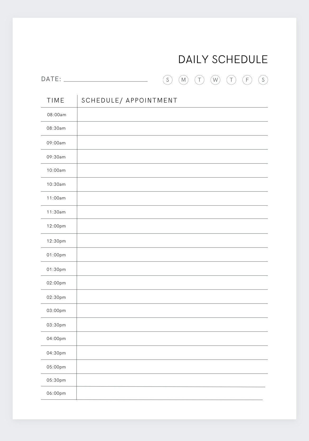 Daily Schedule,day in a Year,daily Appointments,hourly to Do List,daily ...