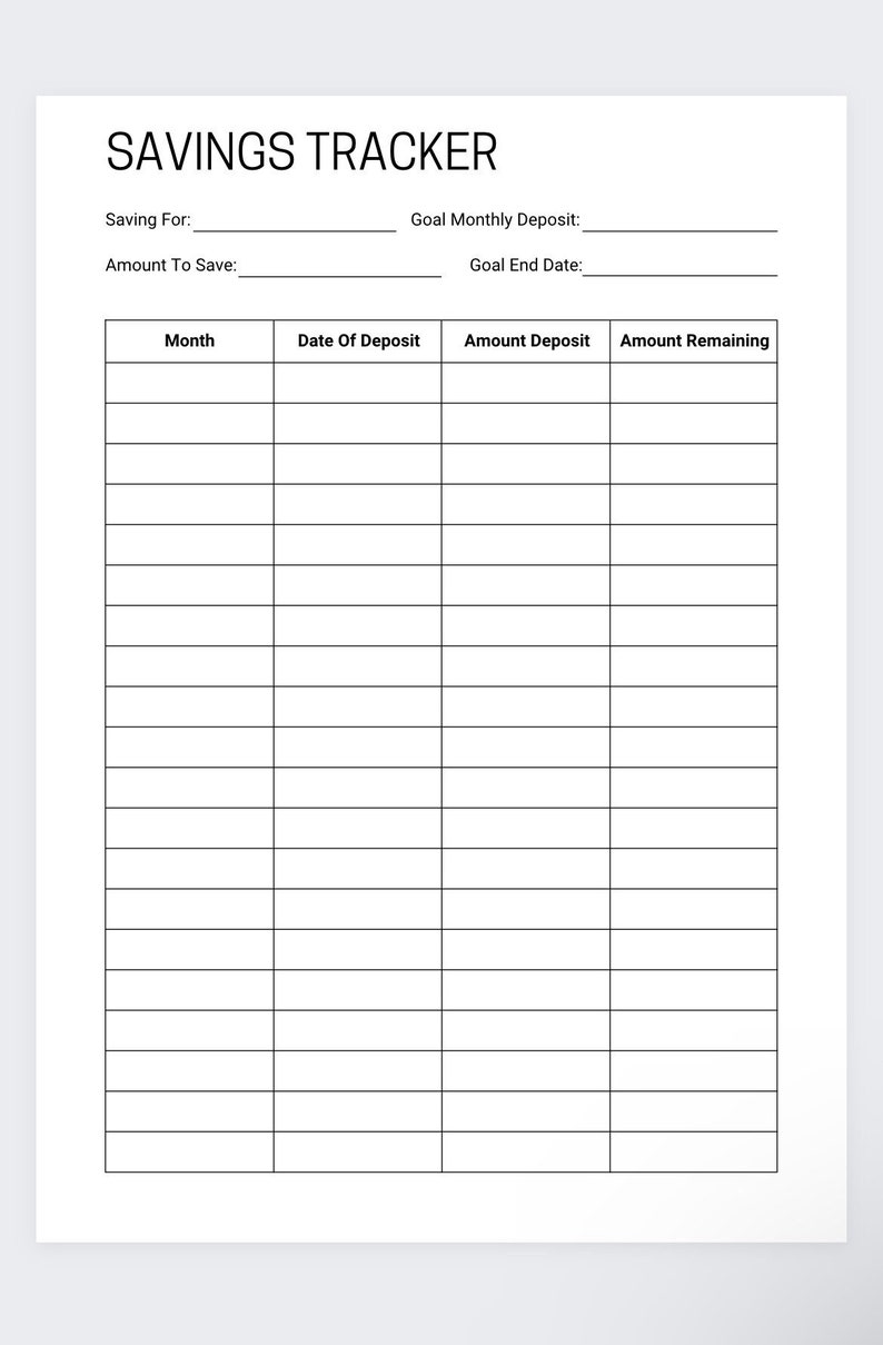 Saving Planner,saving Tracker,savings Log,savings Sheet,savings Form ...