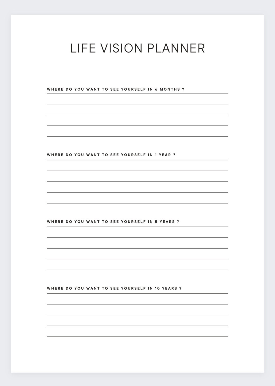 Life Vision Planner My Future Life Dream Life Goal Planner - Etsy