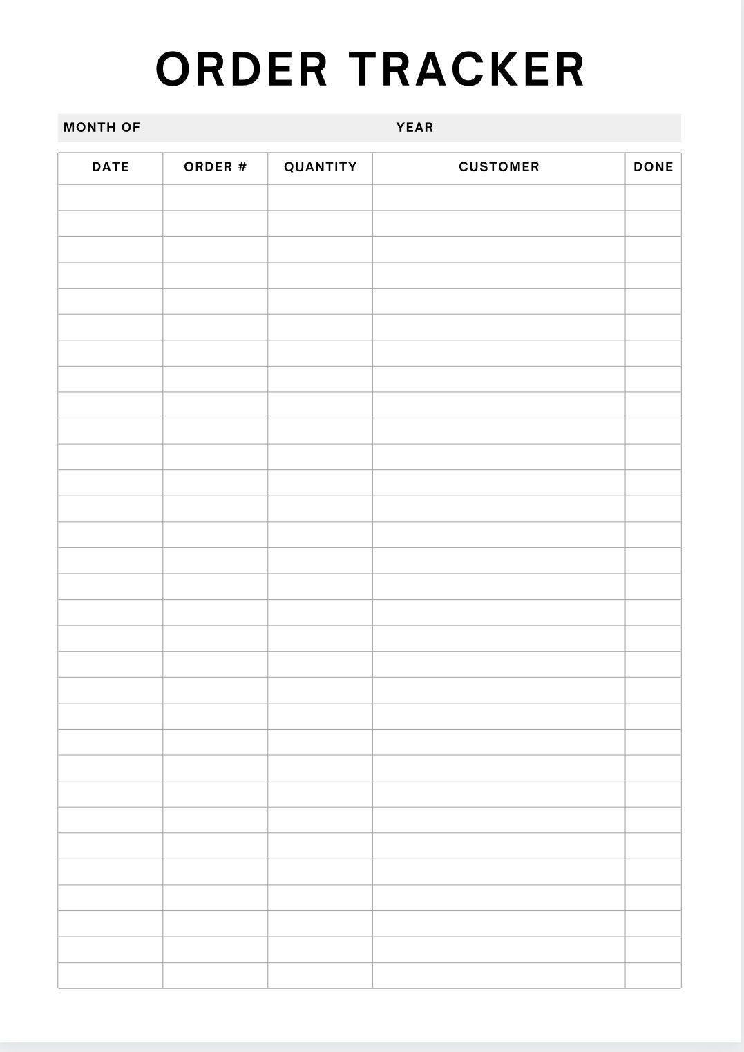 Online Order Planner Online Shopping Tracker Online - Etsy