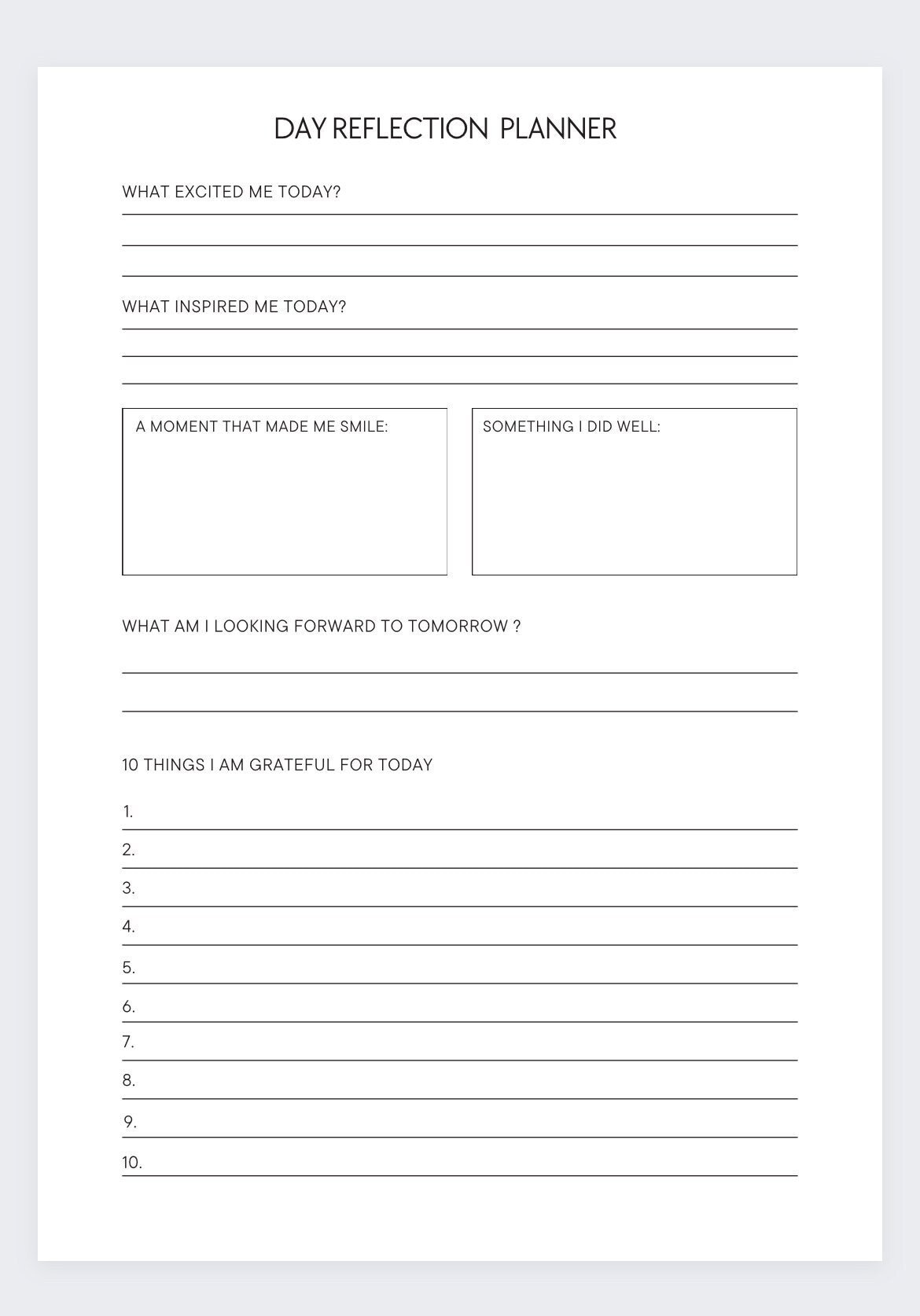 Day Reflection Planner,self-discovery Planner,reflective Journal ...