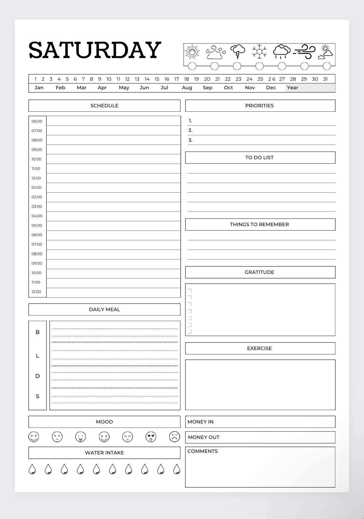 Monday to Friday Schedule,adult ADHD Planner,time Blocking,weekly ...