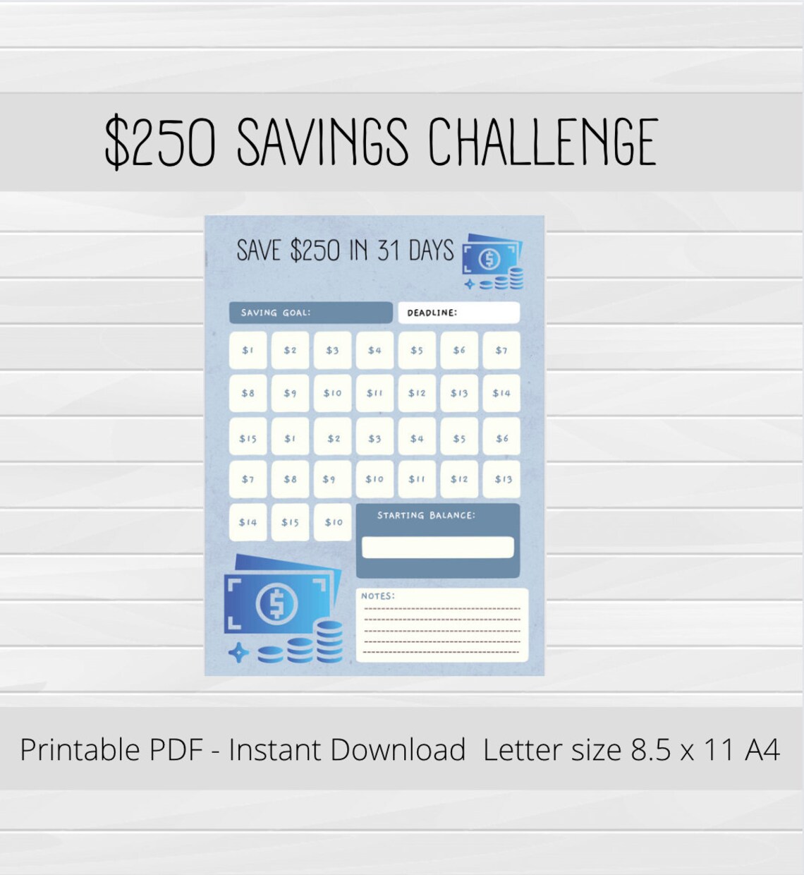Saving Challengesaving Challenge Bundle Saving Fund30 Day - Etsy